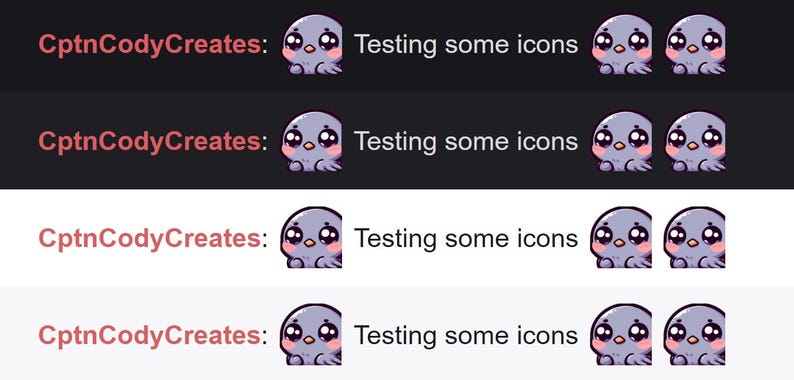 Pigeon Blush Emote Cute Twitch & Discord Icons Kawaii Chibi Gamer ...