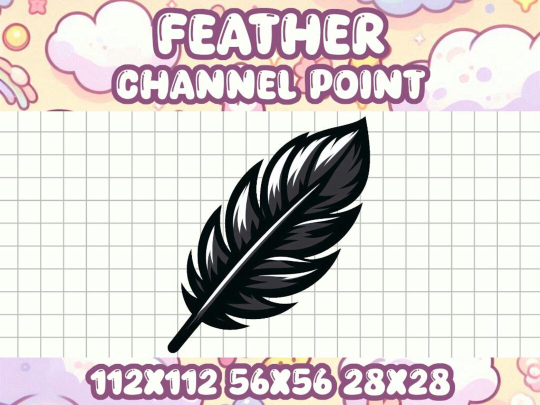Black Feather Channel Point Icon | Elegant Kawaii Badge for Twitch and ...