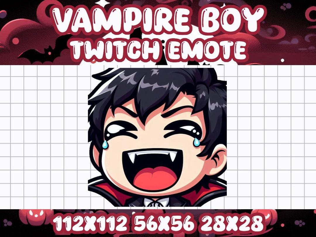 Vampire Boy KEKW Emote: Kawaii Chibi Twitch/discord Icon (digital ...