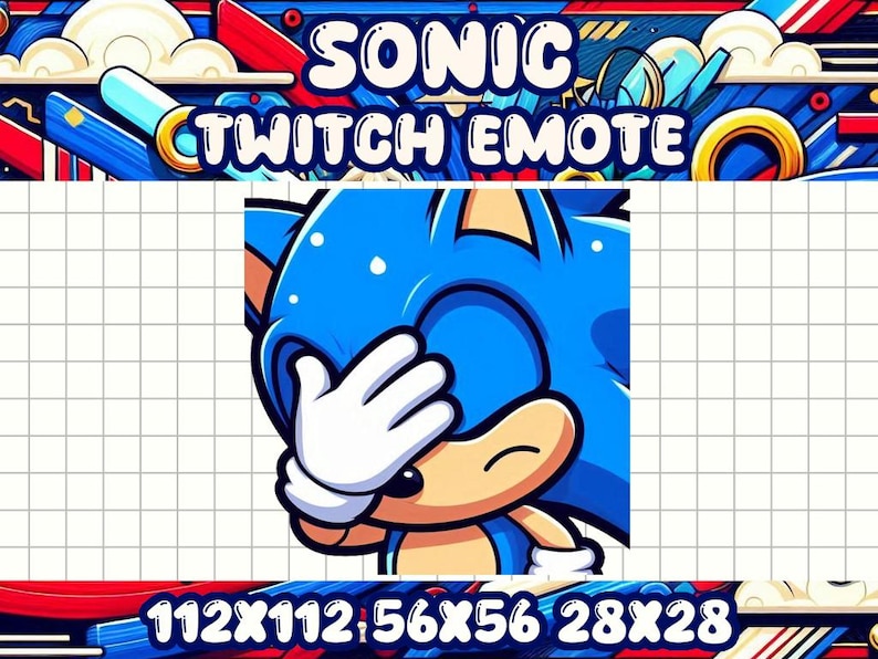 Sonic Facepalm Emote | Funny Chibi Gamer Icon for Twitch and Discord ...