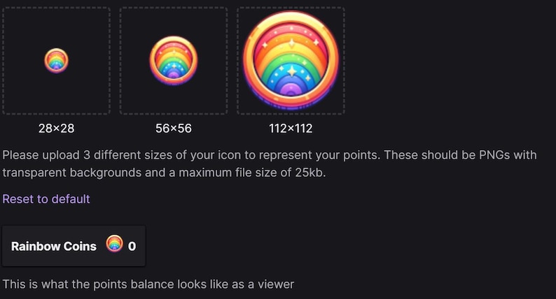 Rainbow Coin Channel Point Icon for Twitch Streamers - Etsy