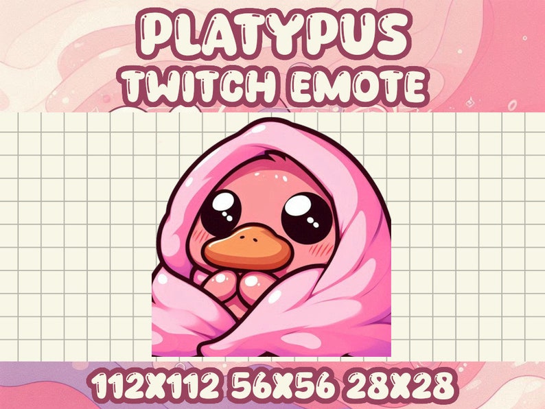 Pink Platypus Blanket Emote Cute Twitch & Discord Icons Kawaii Chibi ...
