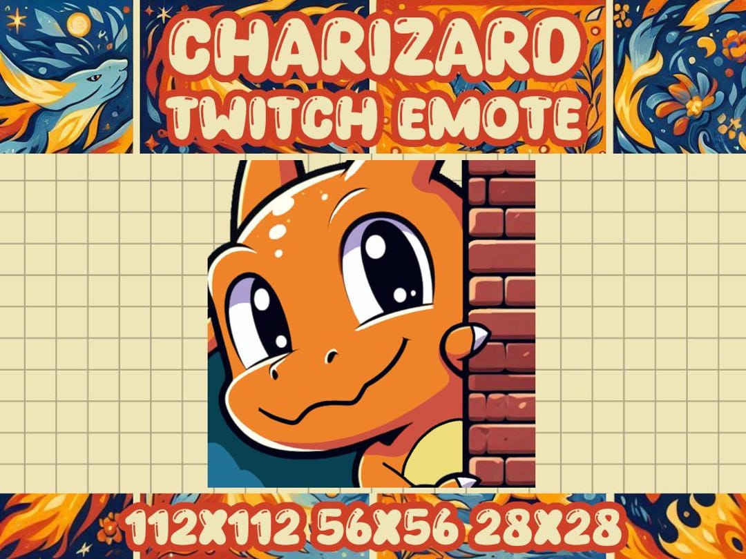 Charizard Lurk Emote Pokémon Chibi Icon for Twitch and Discord - Etsy