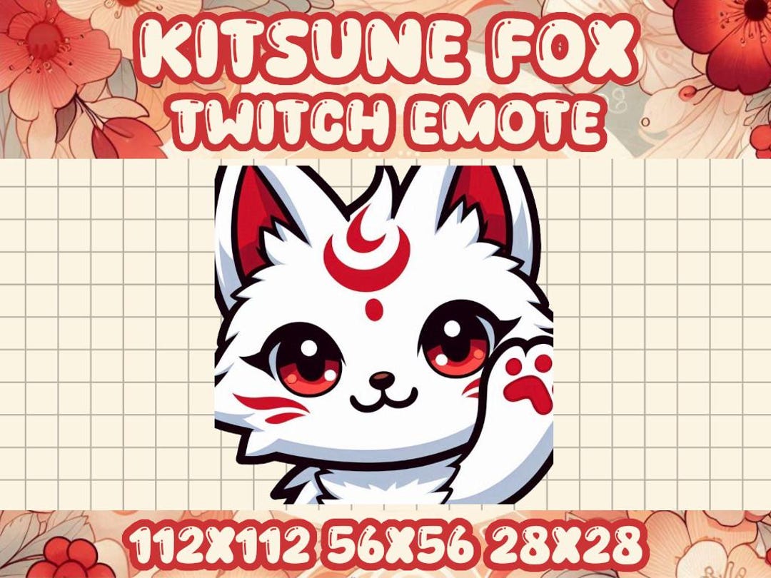 Kitsune Fox Wave Emote | Cute Kawaii Chibi Icon for Twitch and Discord ...