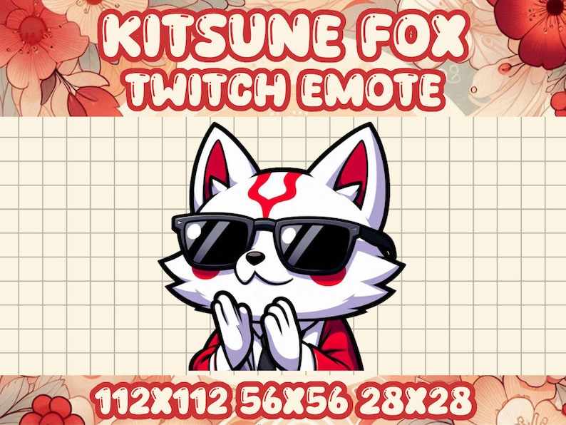 White Kitsune Fox EZ Clap Emote Cute Twitch & Discord Icons Kawaii ...