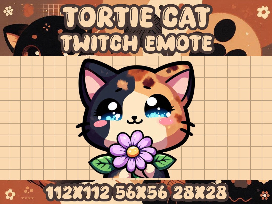 Tortoiseshell Cat Flower Emote for Twitch and Discord Icons - Etsy