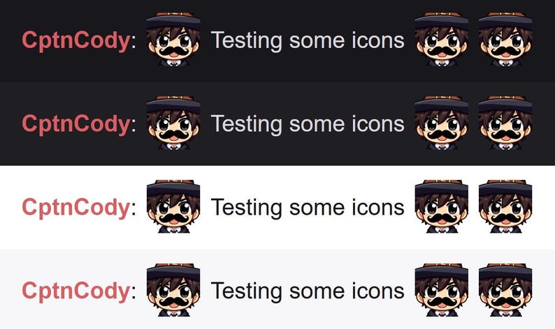 Brown Hair Witch Boy Mustache Emote | Kawaii Chibi Icon for Twitch and ...