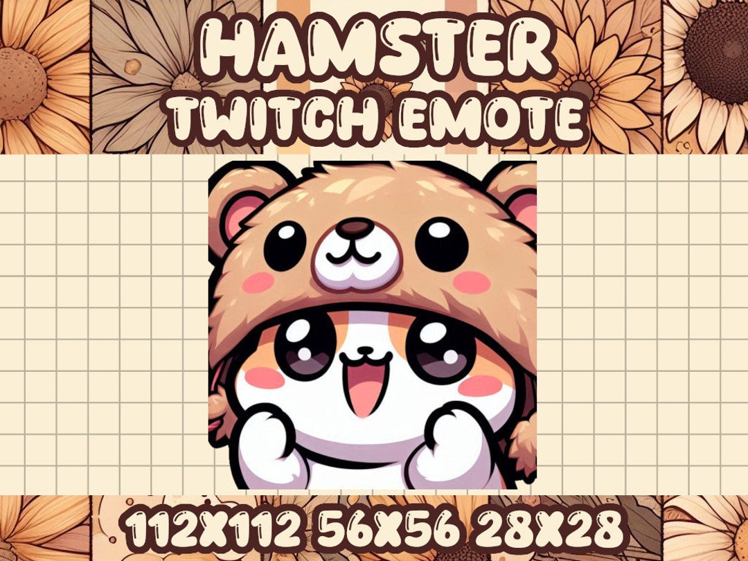 Hamster Teddy Bear Hat Emote Cute Kawaii Twitch Discord Icon Adorable ...