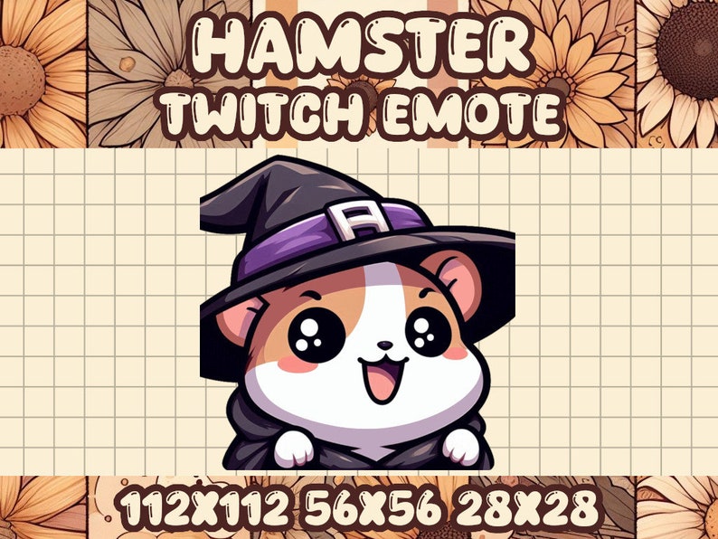 Hamster Witch Hat Emote Cute Kawaii Halloween Icon Adorable Gamer ...