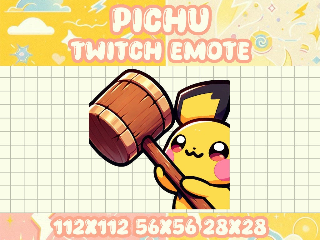 Pichu BONK Emote Cute Kawaii Pokémon Twitch Discord Icons Adorable ...