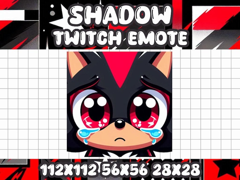 Shadow Sad Emote | Emotional Sonic Chibi Icon for Twitch and Discord - Etsy