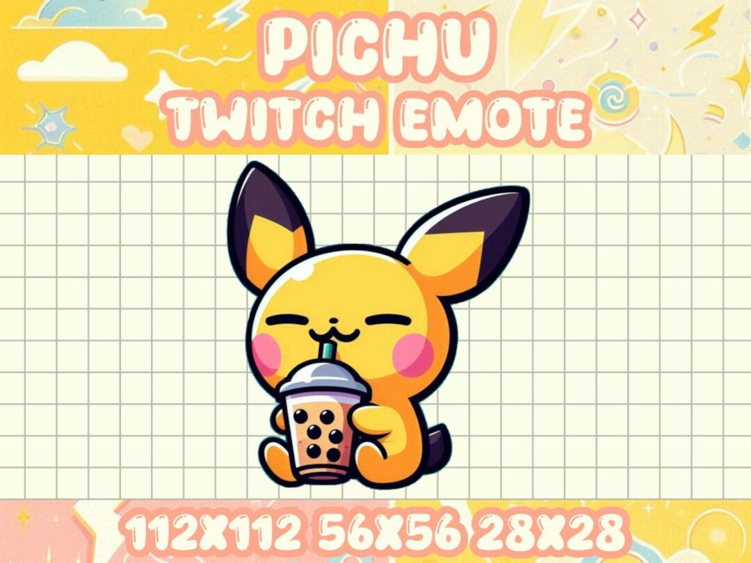 Pichu Boba Sip Emote for Twitch Streams and Discord Chats - Etsy