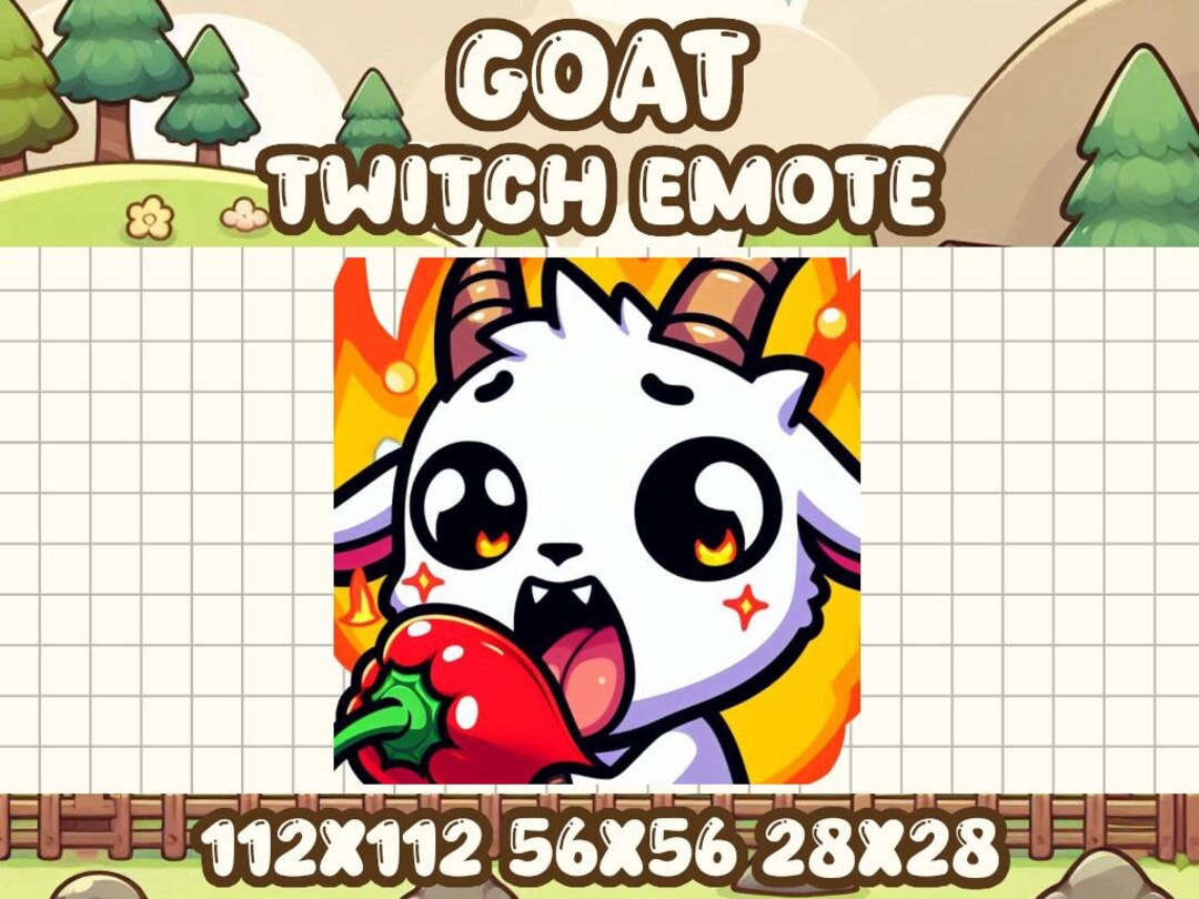 Goat Spicy Emote | Kawaii Chibi Hot Pepper Reaction Icon for Twitch and ...