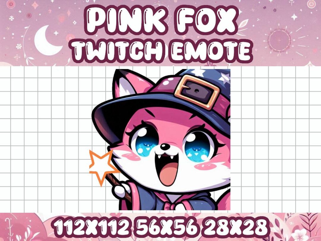 Pink Fox Magic Emote Cute Kawaii Chibi Icon for Twitch and Discord - Etsy