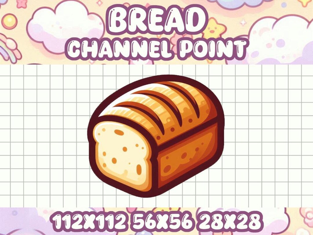 Kawaii Bread Channel Point Icon | Twitch Reward Badge (digital Download ...