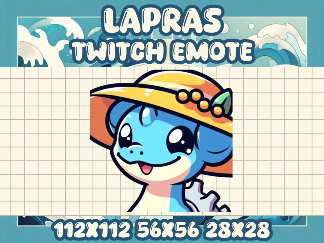 Lapras Summer Hat Emote for Twitch, Discord, Livestreams, and Gamer ...