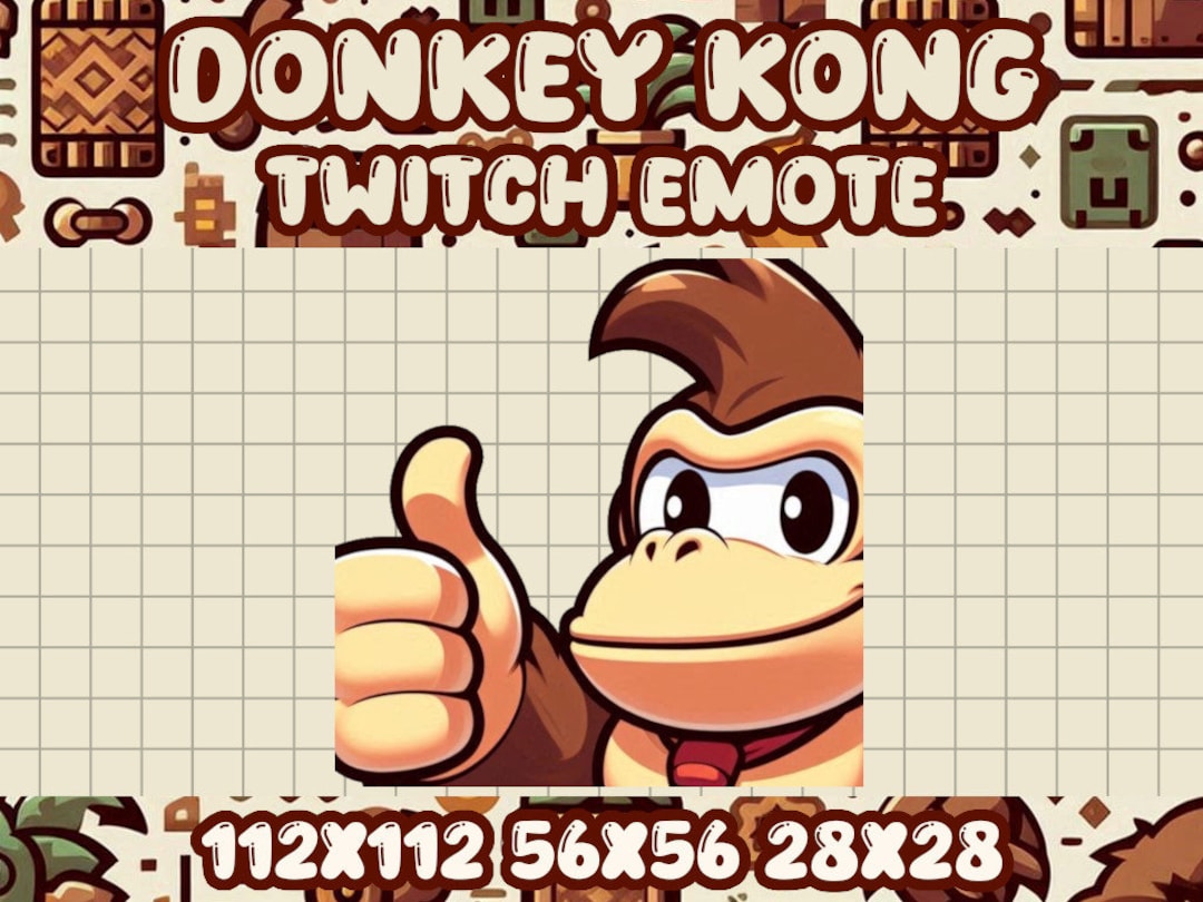 Donkey Kong Thumbs up Emote Twitch Discord Icon Kawaii - Etsy