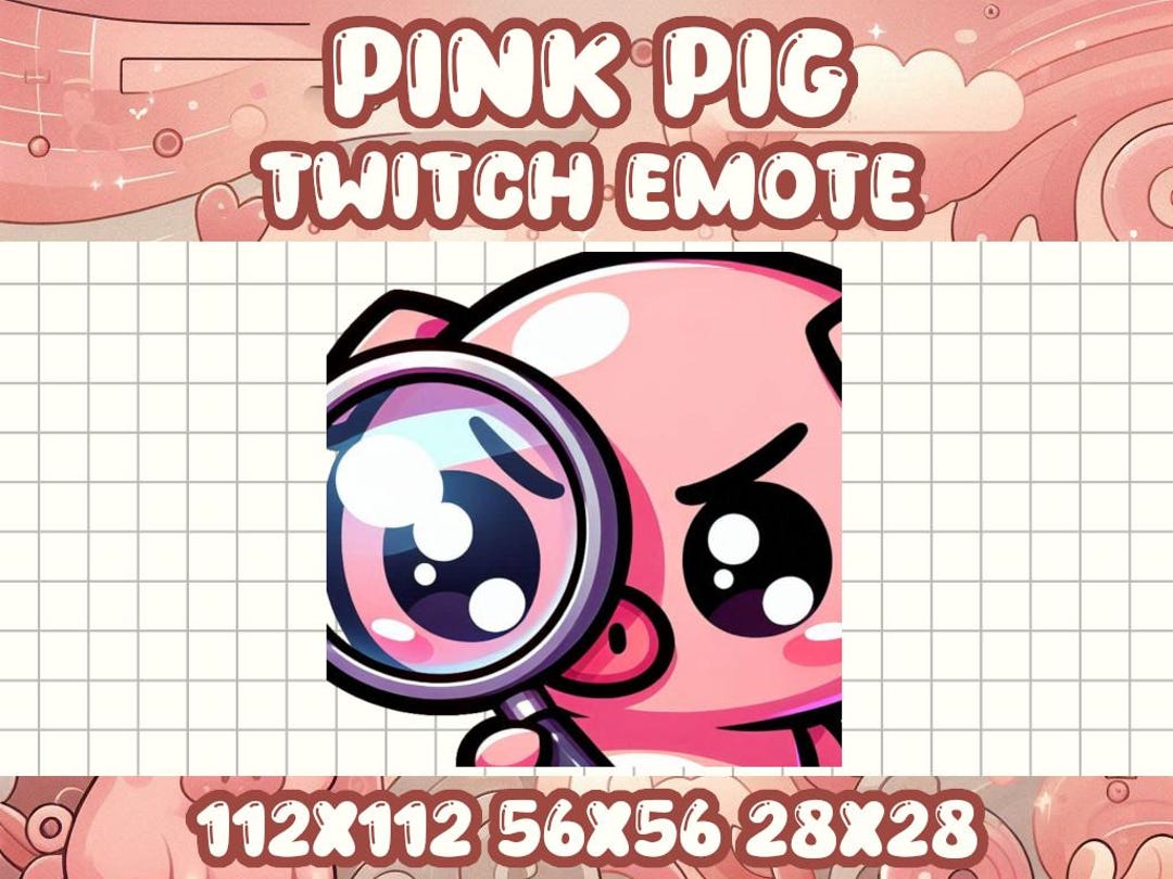Pink Pig Zoom Emote for Twitch and Discord - Cute Chibi Animal Icon - Etsy