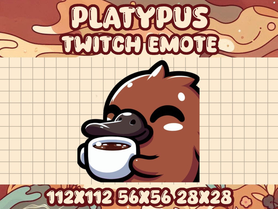 Brown Platypus Coffee Emote Cute Kawaii Icons Adorable Gamer Emotes for ...