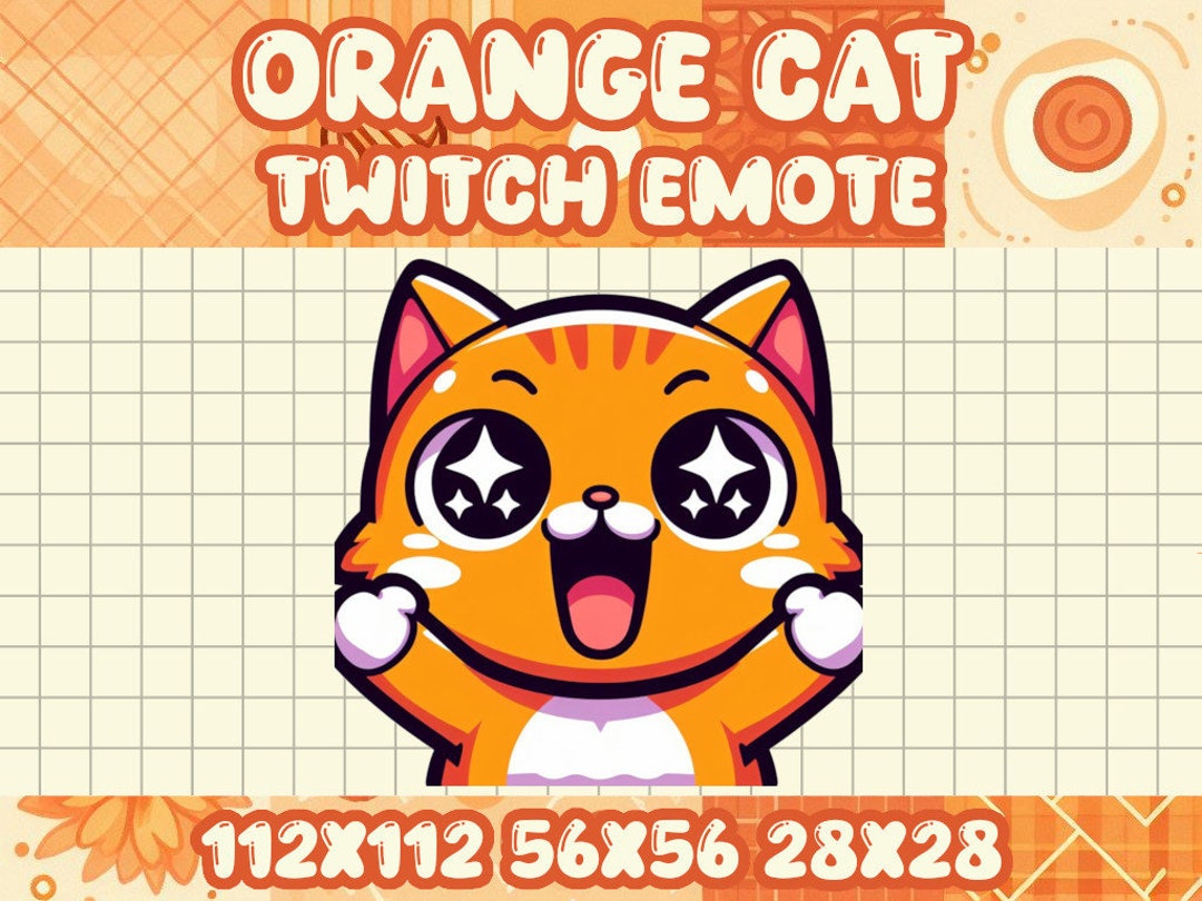 Orange Tabby Cat Hype Emote: Twitch/discord Streamer Icon - Etsy