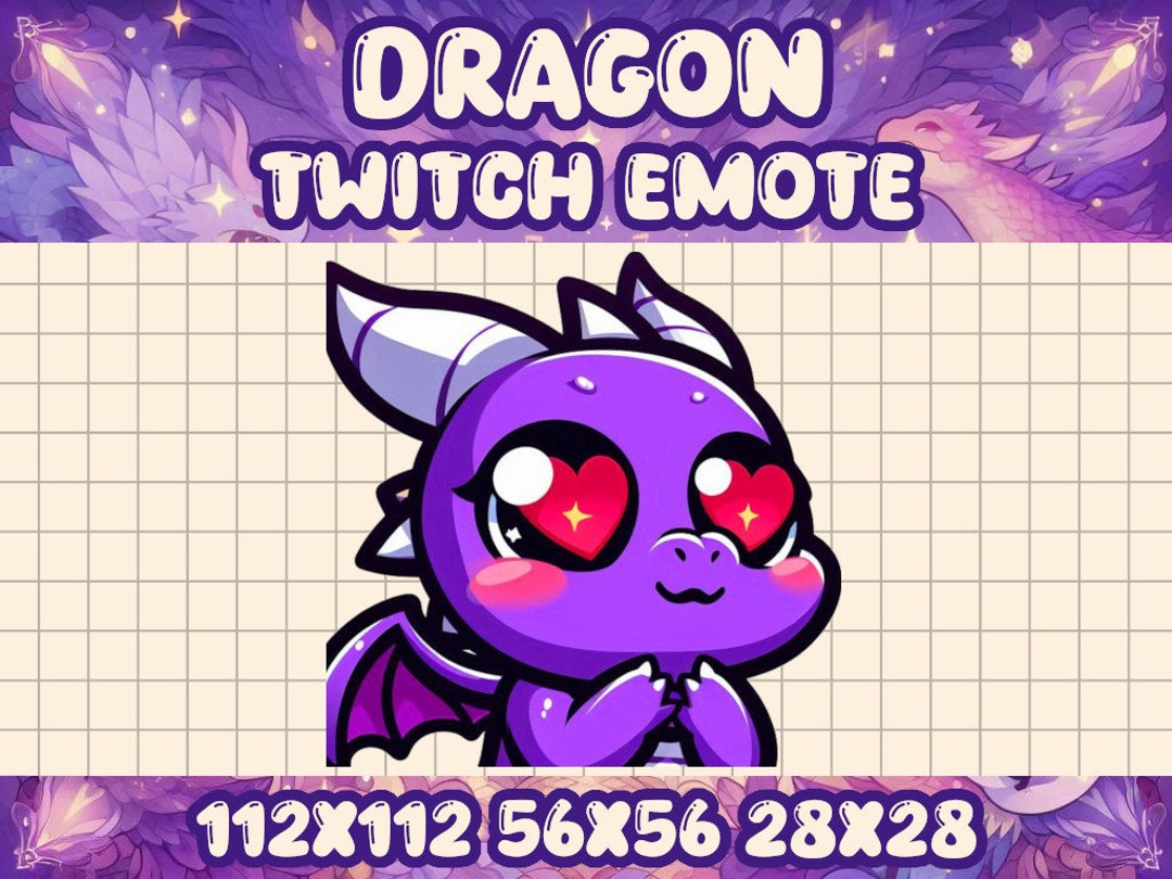 Purple Dragon Love Emote Icon for Streaming Platforms - Etsy