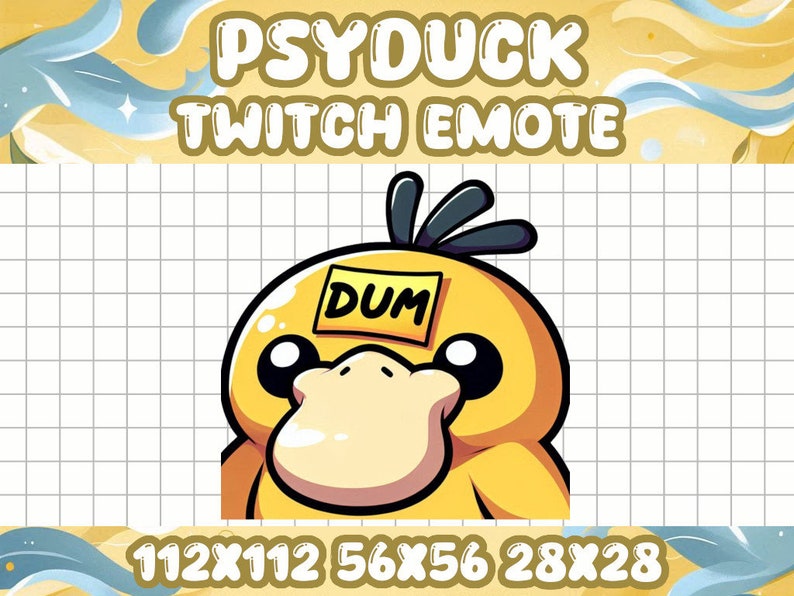 Psyduck DUM Emote Cute Kawaii Pokémon Twitch Discord Icons Adorable ...