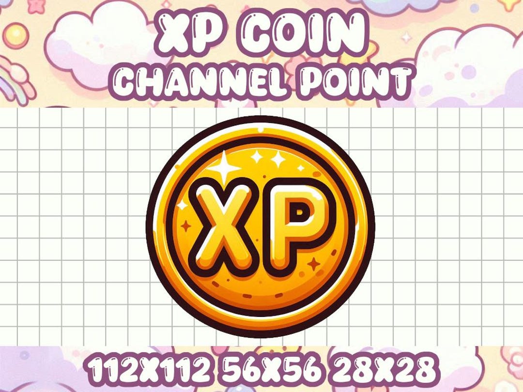 Gold XP Coin Channel Point Icon | Shiny Gamer Badge for Twitch and ...