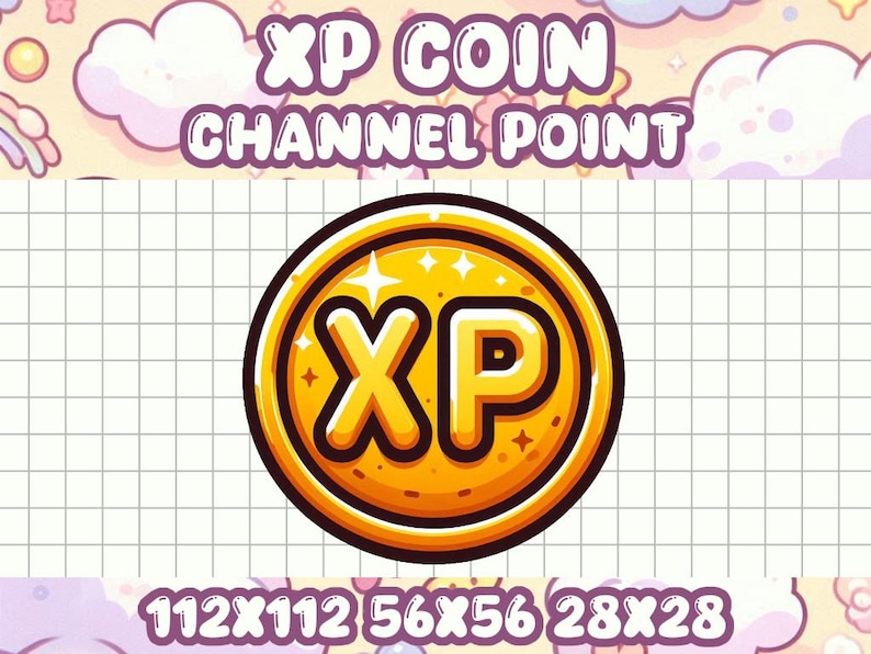 Gold XP Coin Channel Point Icon | Shiny Gamer Badge for Twitch and ...