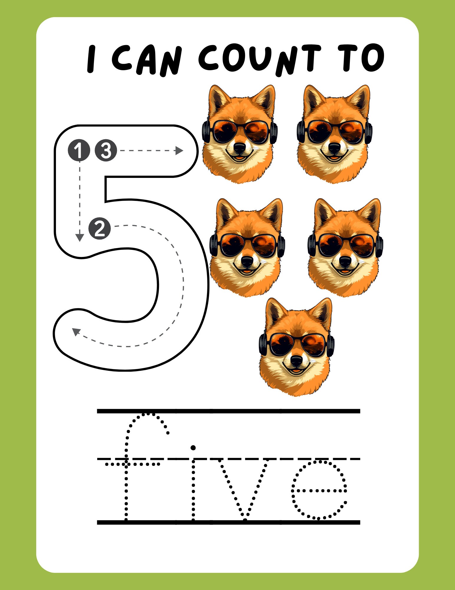 Counting Activity for Kids, Dog Edition, Printable, Instant Download ...