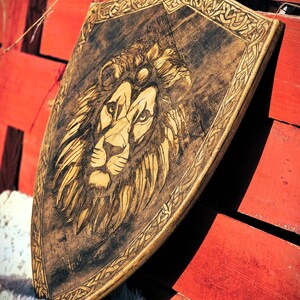 Laser Engraved Wooden Shield: Custom Coat of Arms, Medieval Decor - Etsy