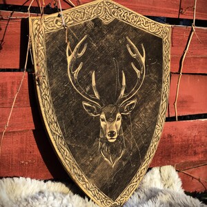 Laser Engraved Wooden Shield: Custom Coat of Arms, Medieval Decor - Etsy