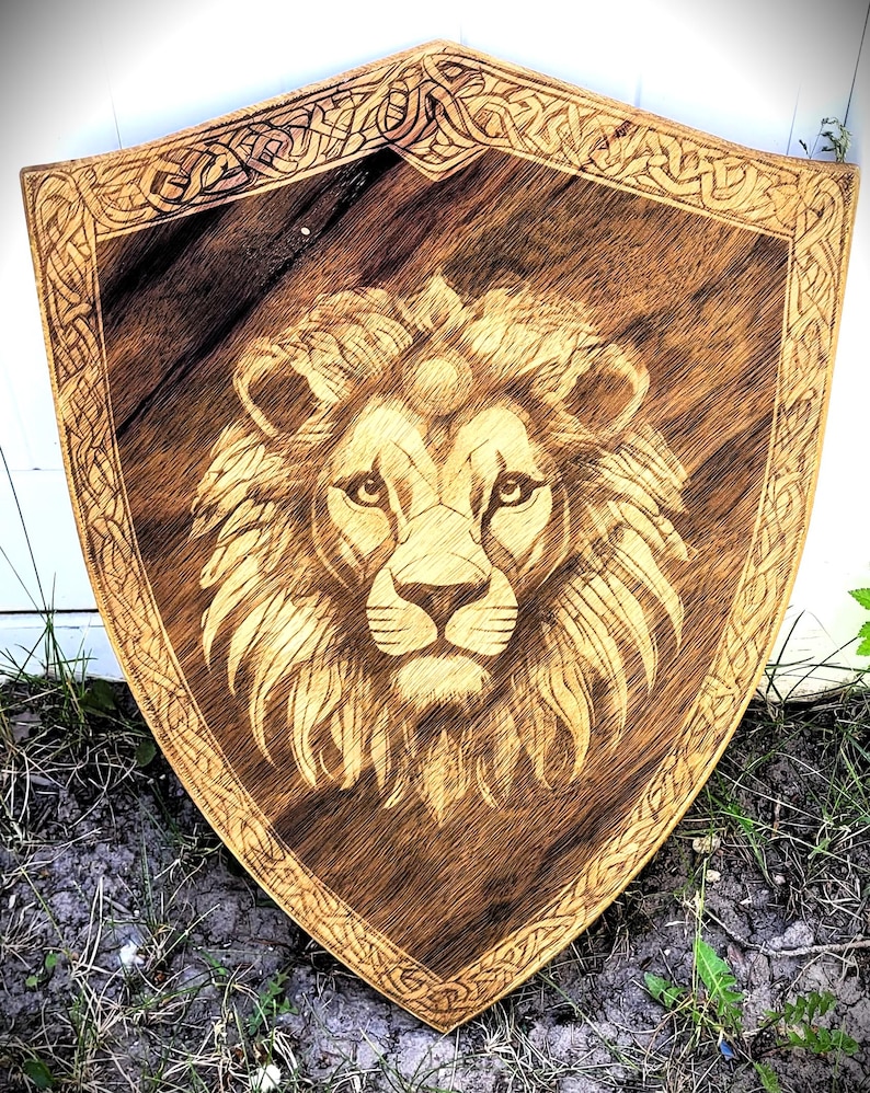 Laser Engraved Wood Shield, Custom Coat of Arms, Medieval Crest - Etsy