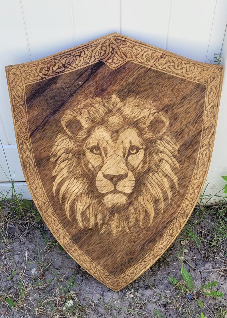 Wooden Shield, Custom Wood Shield, Laser Engraved Stained Finished - Etsy