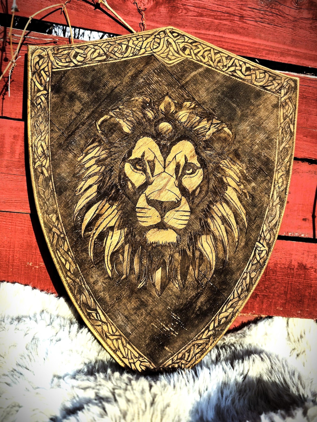 Laser Engraved Wooden Shield: Custom Coat of Arms, Medieval Decor - Etsy