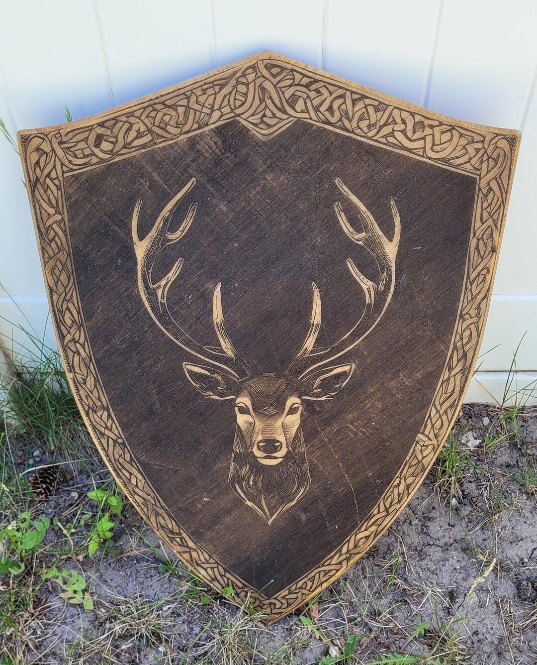Wooden Shield, Custom Wood Shield, Laser Engraved Stained Finished - Etsy