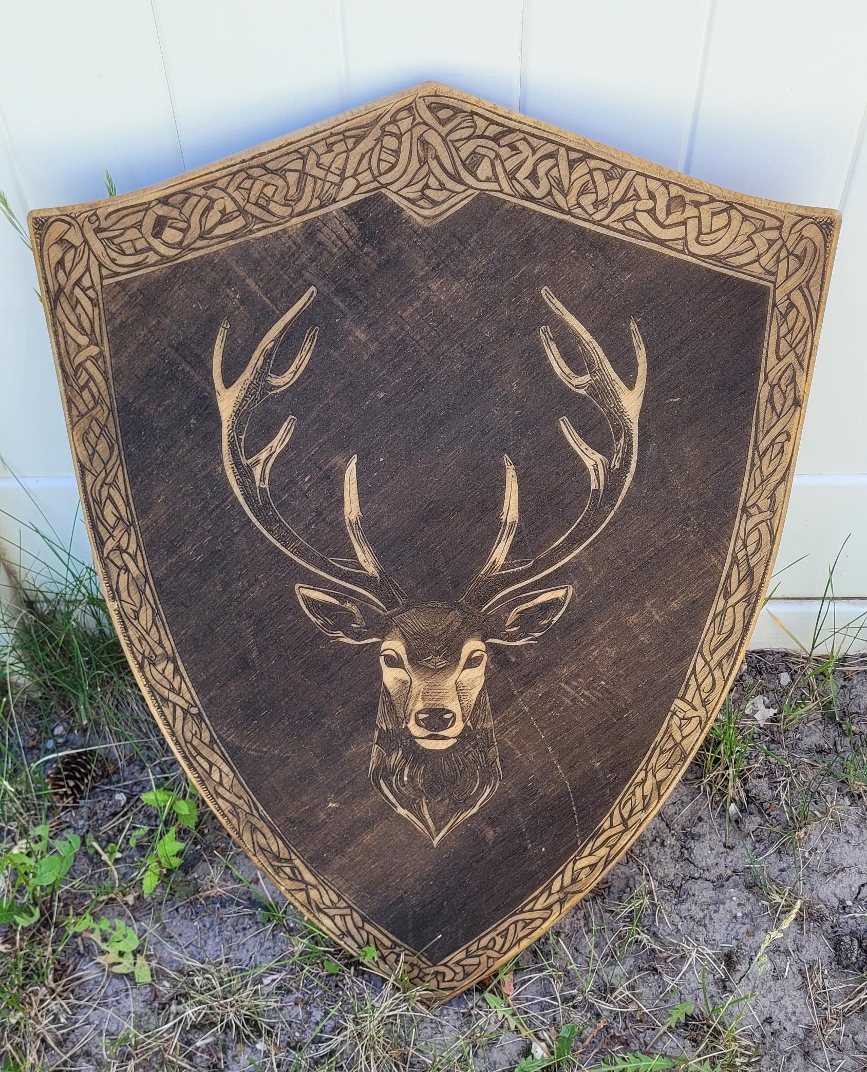 Wooden Shield, Custom Wood Shield, Laser Engraved Stained Finished - Etsy