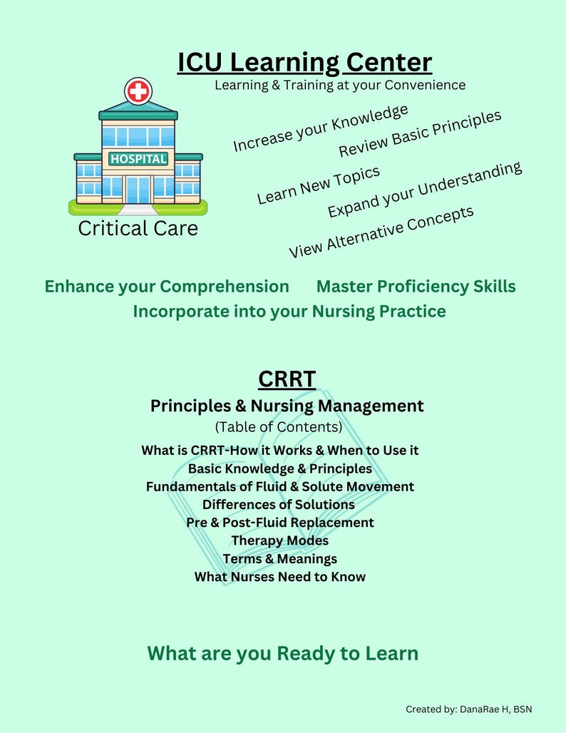 Principles of CRRT - Continuous Renal Replacement Therapy and Nursing ...