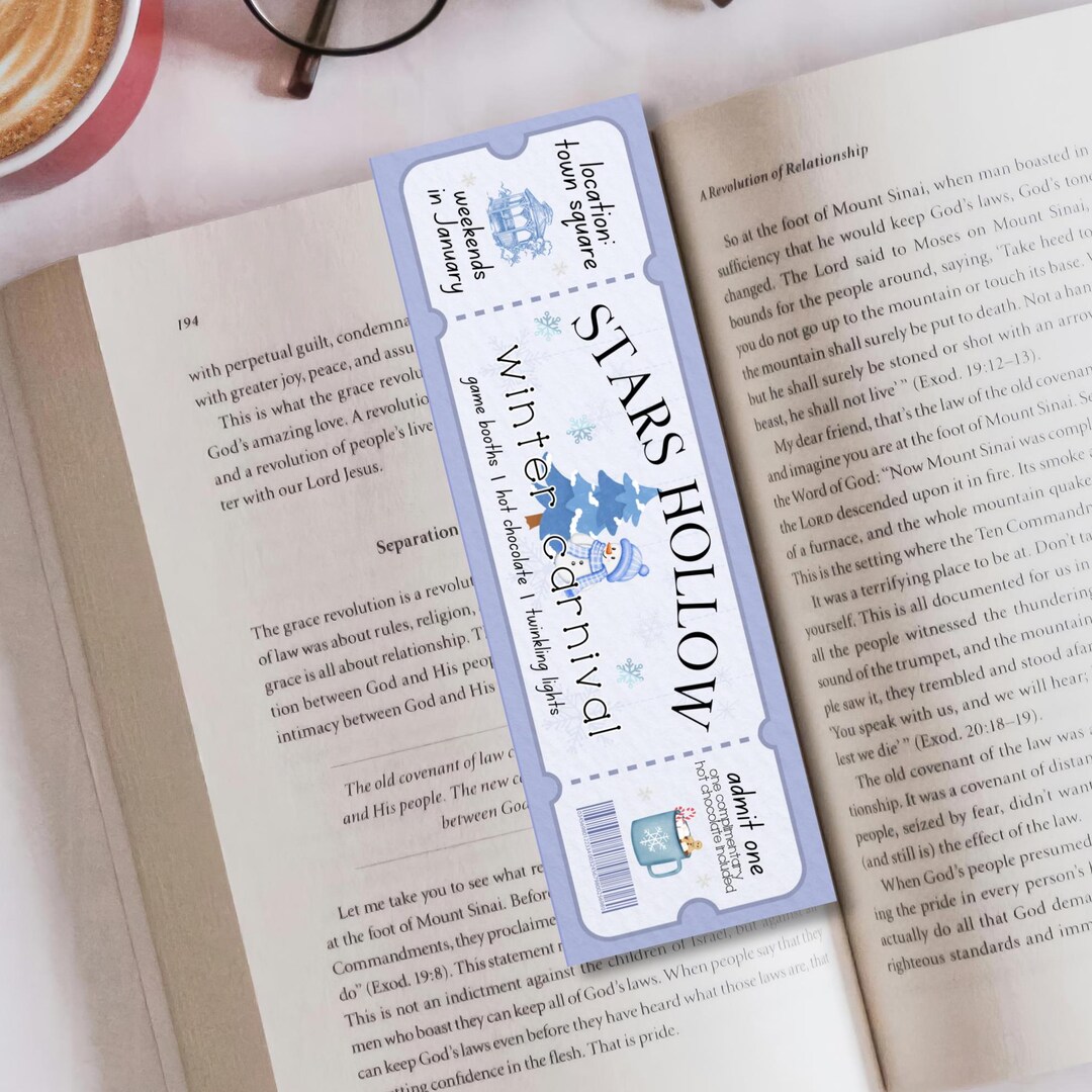Gilmore Girls Inspired Stars Hollow Winter Carnival Bookmark Clear ...