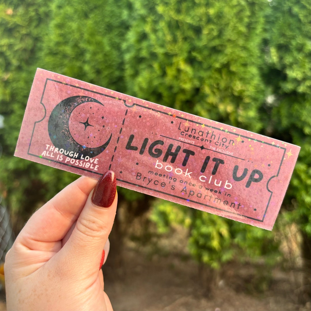 Light It up Book Club Bookmark Sparkle Finish Fully Laminated - Etsy
