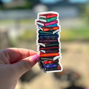 SJM Books Inspired Bookstack Sticker Multiple Finishes Water Resistant ...