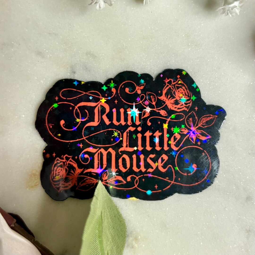 Run Little Mouse Sticker, Sparkle Star Finish, Water Resistant, Gothic ...