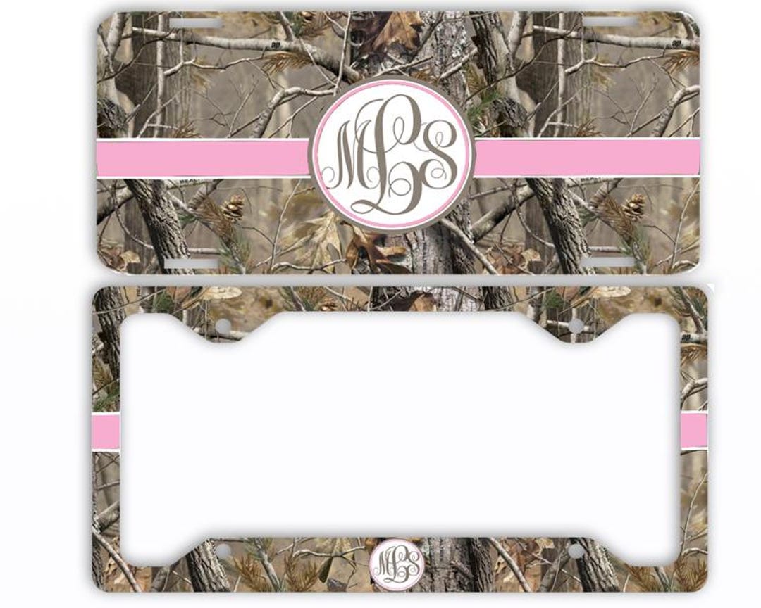 Pink Ribbon Car License Plate Frame Coasters Custom Monogram ...