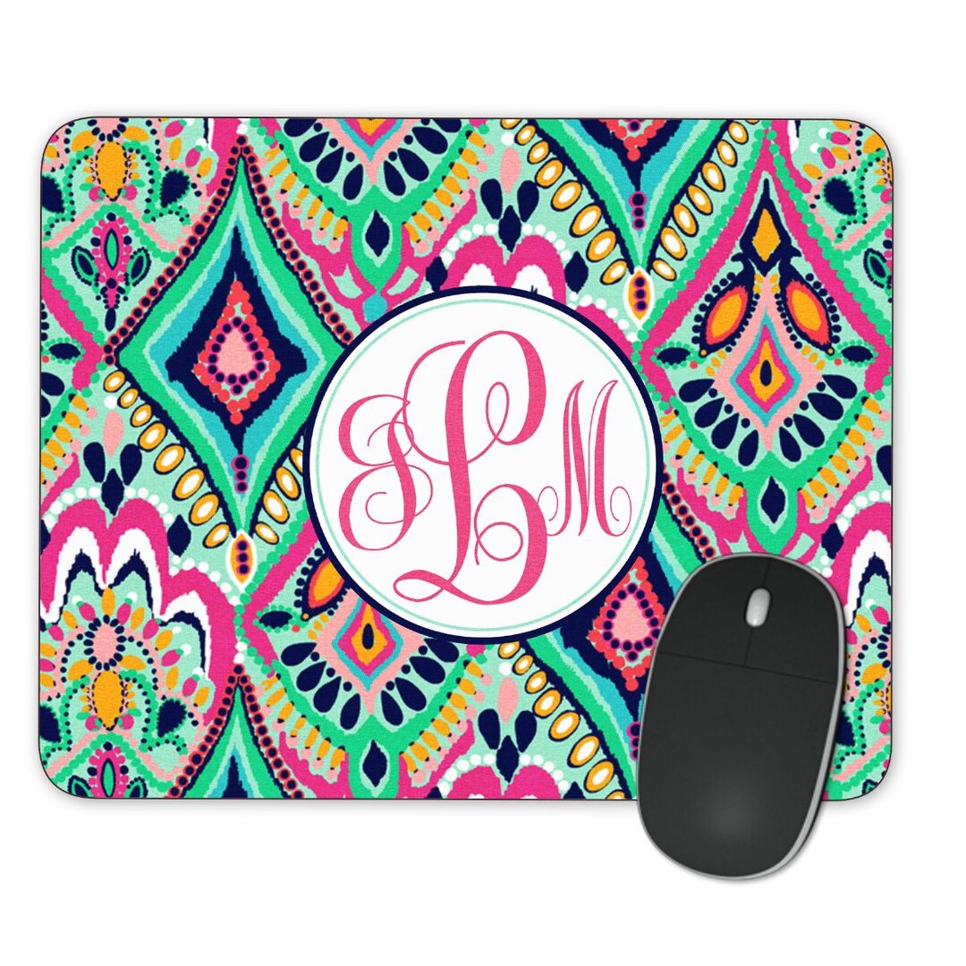 Aqua Mint Aztec Mouse Pad Stripes Custom Monogram Personalized Your ...