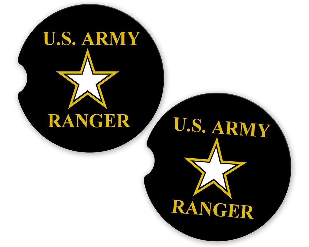 Army Ranger Flag Car Coaster Set: Sandstone Cup Holder Coasters - Made ...