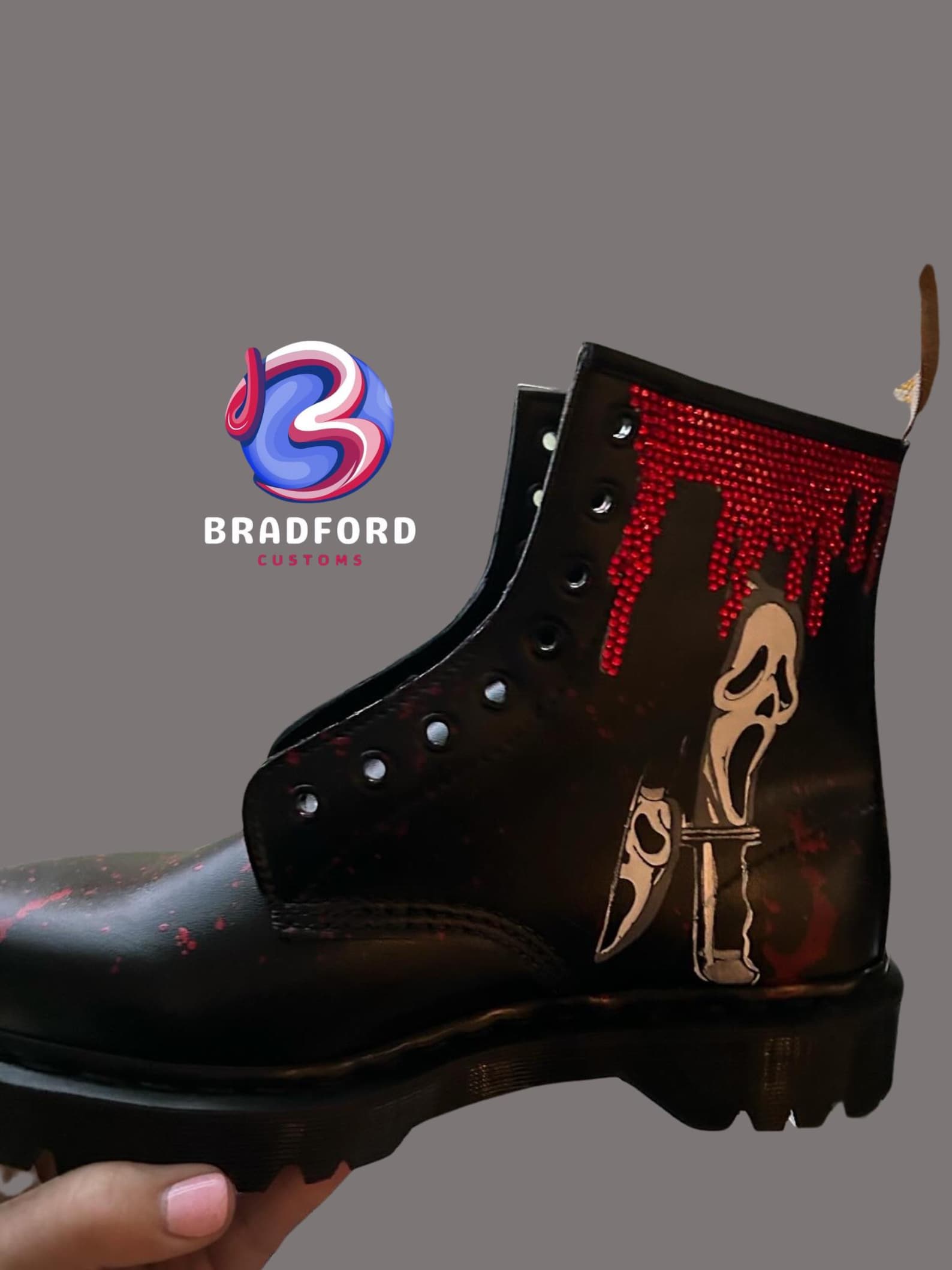Hand Painted Horror Dr. Martens | Custom Scream Boots | Horror Movie ...
