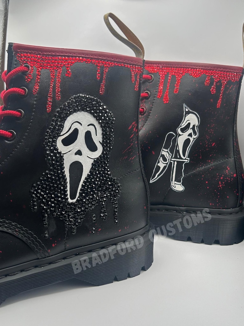 Hand Painted Horror Dr. Martens | Custom Scream Boots | Horror Movie ...