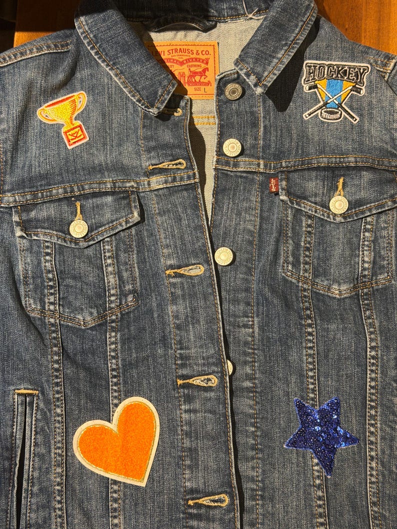 Custom Rhinestone Denim Team Mom Parent Jacket - Etsy