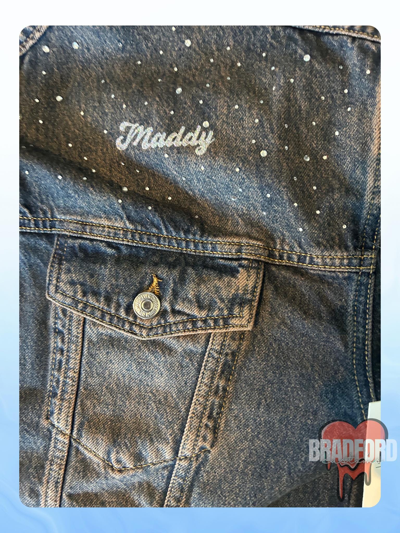 Custom Rhinestone Denim Team Mom Jacket - Etsy