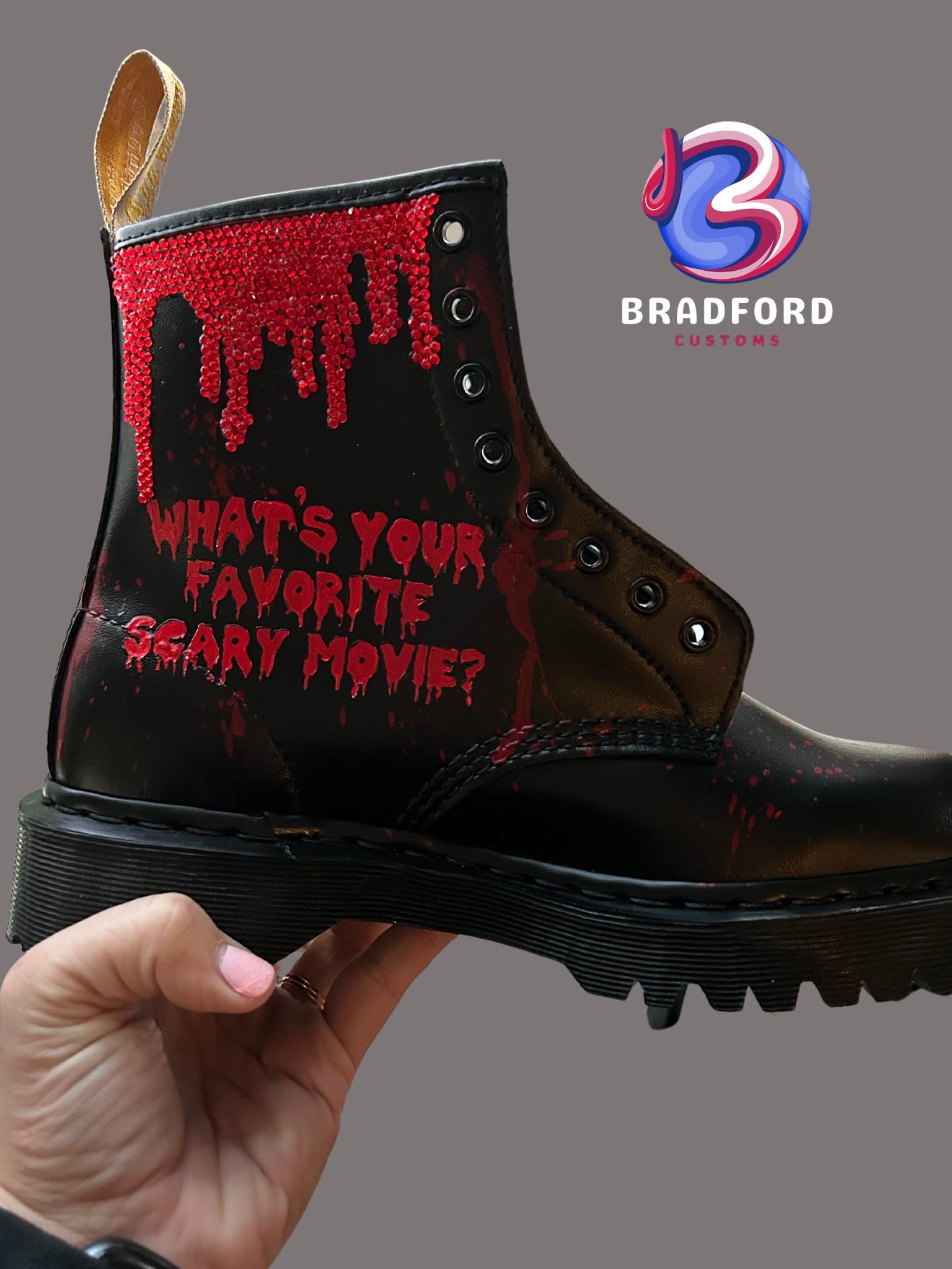 Hand Painted Horror Dr. Martens | Custom Scream Boots | Horror Movie ...