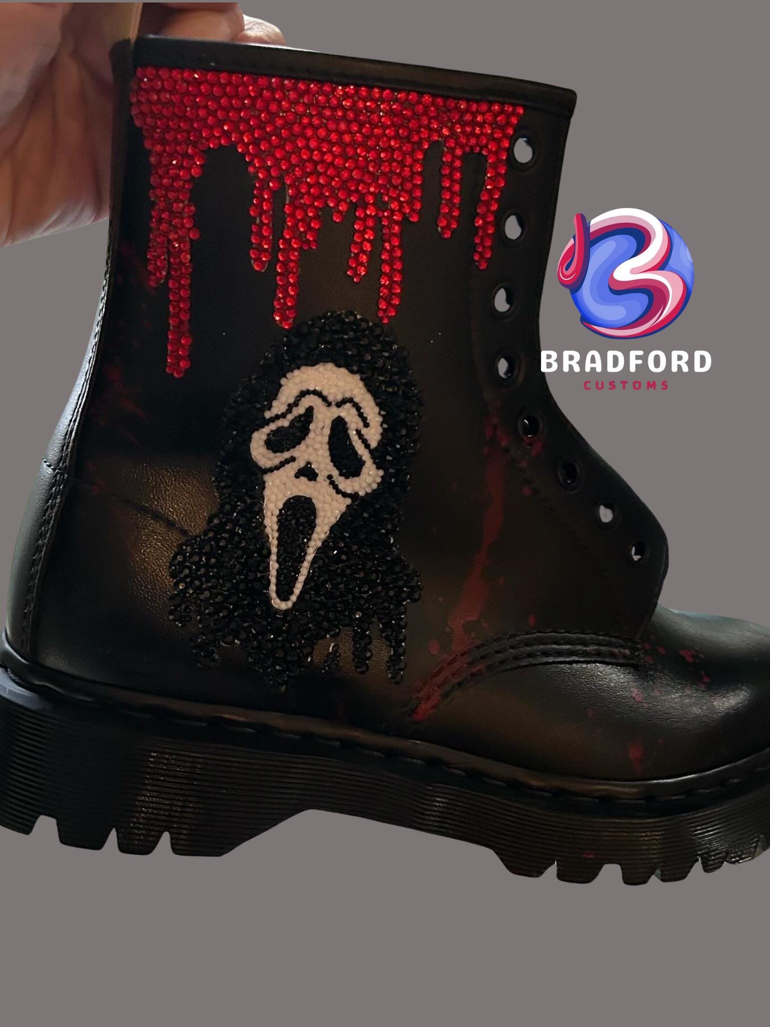 Hand Painted Horror Dr. Martens | Custom Scream Boots | Horror Movie ...